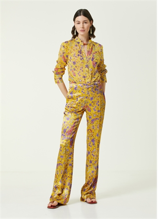 Etro Kadın Sarı Çiçekli Bol Paça Saten Pantolon 40 It Etro Kadın Sarı Çiçekli Bol Paça Saten Pantolon 40 It