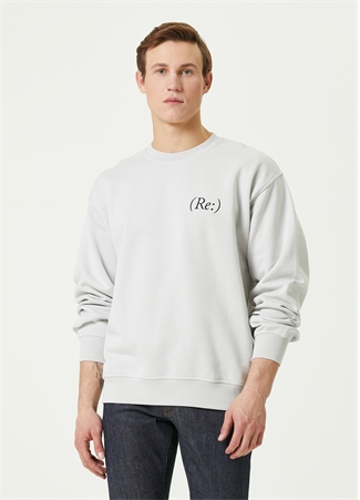 Closed Erkek Gri Slogan Baskılı Sweatshirt S Eu Closed Erkek Gri Slogan Baskılı Sweatshirt S Eu
