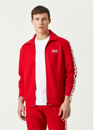 Golden Goose Erkek Kırmızı Şerit Yıldızlı Logolu Sweatshirt XS EU Golden Goose Erkek Kırmızı Şerit Yıldızlı Logolu Sweatshirt XS EU
