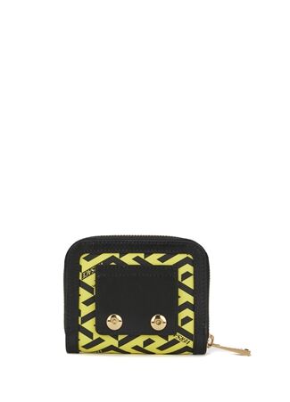 Versace Kadın La Greca Siyah Sarı Cüzdan EU