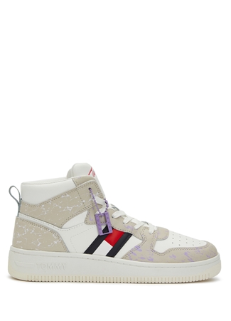 Tommy Hilfiger Kadın Basket Splatter Mid Bej Sneaker 36 EU Tommy Hilfiger Kadın Basket Splatter Mid Bej Sneaker 36 EU