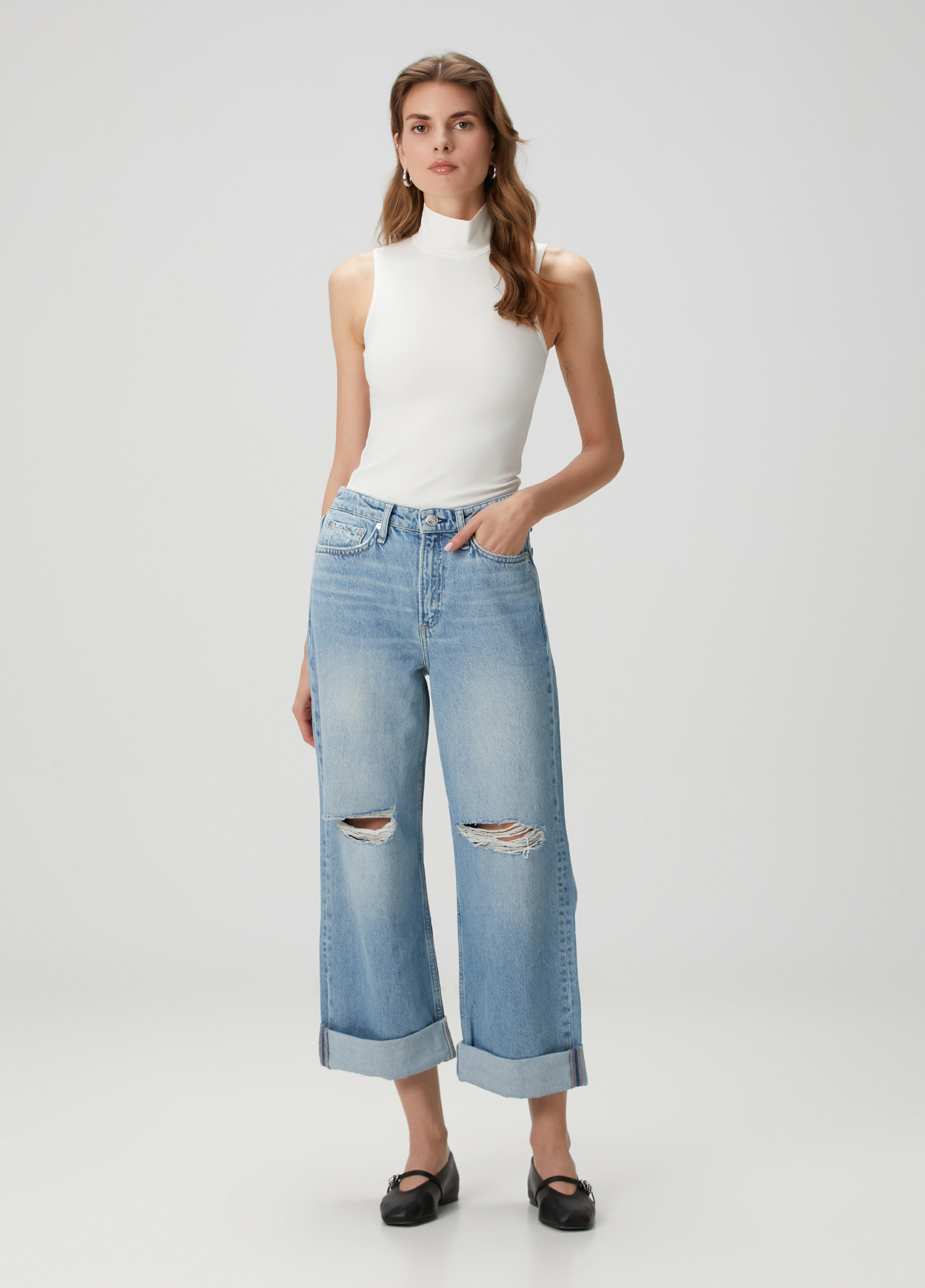Rag&Bone - Logan Light Blue Wide Leg Jeans