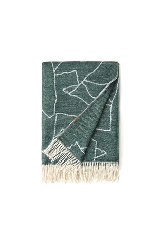 Beymen Club Yeşil Logo Desenli Püsküllü Battaniye