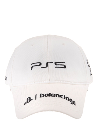 Balenciaga Erkek Beyaz Geometrik Nakışlı Logolu Şapka L EU Balenciaga Erkek Beyaz Geometrik Nakışlı Logolu Şapka L EU