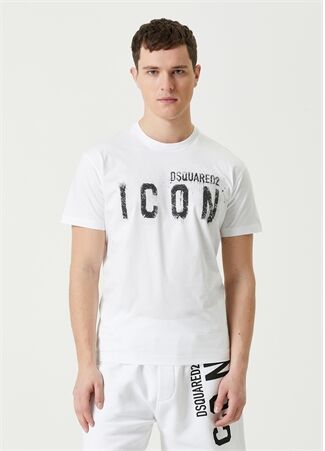 Dsquared2 Erkek Icon Beyaz Logo Detaylı T-shirt S EU Dsquared2 Erkek Icon Beyaz Logo Detaylı T-shirt S EU