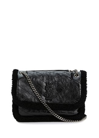 Kadın Niki Siyah Deri Omuz Çantası EU