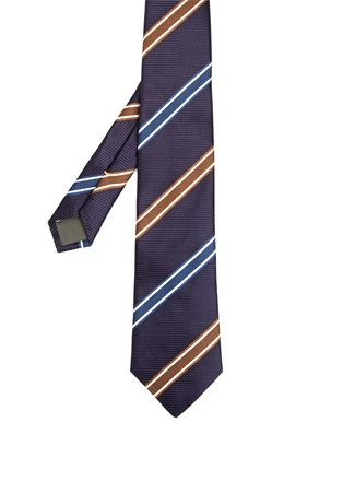 Canali Erkek Lacivert Verev Çizgili İpek Kravat EU