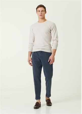 Kiton Erkek Lacivert Pili Detaylı Pantolon 32 US Kiton Erkek Lacivert Pili Detaylı Pantolon 32 US