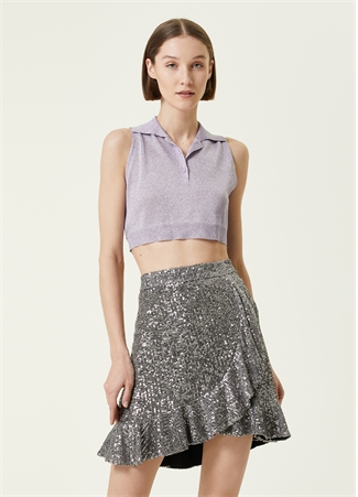 Prada Kadın Lila Logo Detaylı Cropped Triko Mor 38 IT Prada Kadın Lila Logo Detaylı Cropped Triko Mor 38 IT