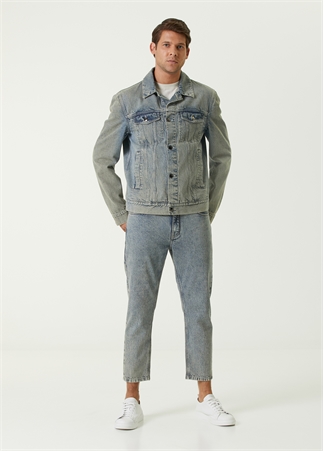 Palzileri Lab Erkek Gri Normal Bel Boru Paça Cropped Jean Pantolon Lacivert 50 IT Palzileri Lab Erkek Gri Normal Bel Boru Paça Cropped Jean Pantolon Lacivert 50 IT