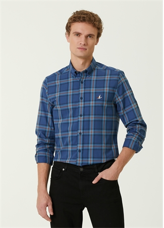 Beymen Club Erkek Slim Fit Lacivert Ekoseli Organik Pamuk Gömlek S Beymen Club Erkek Slim Fit Lacivert Ekoseli Organik Pamuk Gömlek S