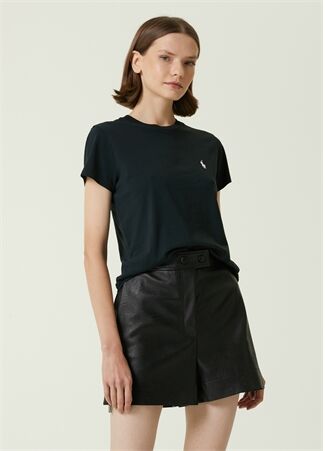 Polo Ralph Lauren Kadın Siyah Bisiklet Yaka T-shirt XS EU