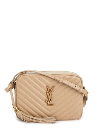 Kadın Lou Bej Kapitoneli Deri Omuz Çantası EU