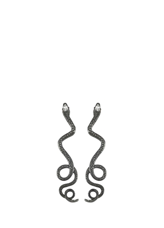 AIDA Kadın Serpent Kristal Taşlı Gümüş Rengi Ve Altın Küpe EU AIDA Kadın Serpent Kristal Taşlı Gümüş Rengi Ve Altın Küpe EU