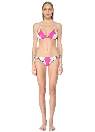 Valentino Kadın Çiçekli Üçgen Bikini Takımı S Eu