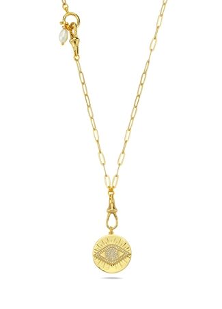 Berrin Özkan Kadın Köstek Göz Madalyonlu Zincir Kolye EU Berrin Özkan Kadın Köstek Göz Madalyonlu Zincir Kolye EU