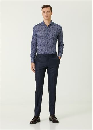 Pal Zileri Erkek Lacivert Çizgi Desenli Yün Pantolon 54 IT Pal Zileri Erkek Lacivert Çizgi Desenli Yün Pantolon 54 IT
