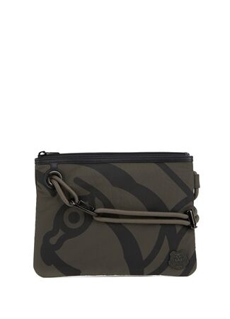 Kenzo Erkek Haki Siyah Desenli El Çantası EU