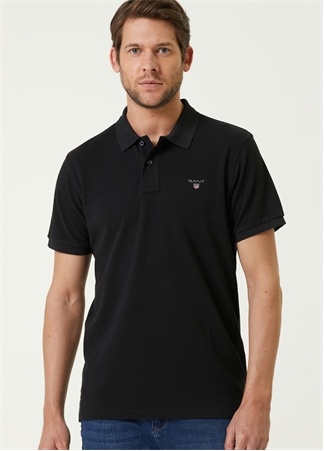 Gant Erkek Regular Fit Siyah Logo Nakışlı Polo Yaka T-shirt L EU Gant Erkek Regular Fit Siyah Logo Nakışlı Polo Yaka T-shirt L EU