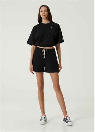 Champion Kadın Siyah Beli Kordonlu Şort S EU