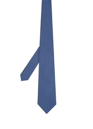Beymen Collection Erkek Mavi Mikro Desenli İpek Kravat EU IT