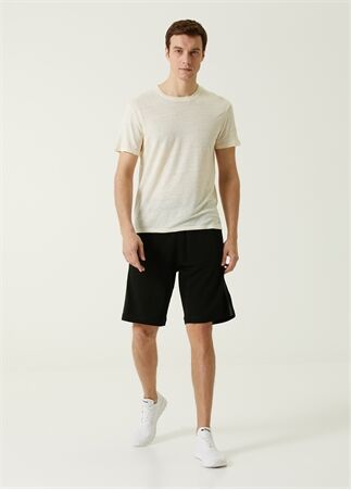 Z Zegna Erkek Siyah Beli Kordonlu Yün Şort L EU