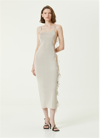 Aya Muse Kadın Bej Yanı Kesim Detaylı Midi Elbise S EU Aya Muse Kadın Bej Yanı Kesim Detaylı Midi Elbise S EU