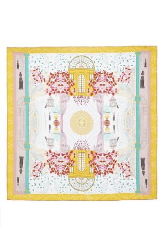 Mokoshe Kadın The Gardens of Versailles Sarı İpek Şal EU