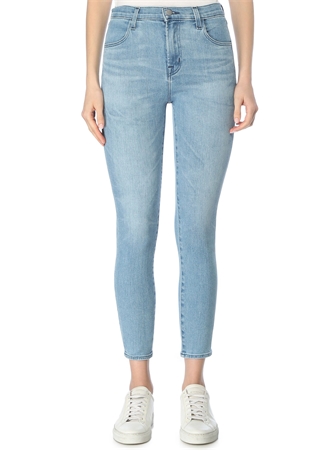 J Brand Kadın Alana Yüksek Bel Crop Skinny Jean Pantolon Mavi 25 US