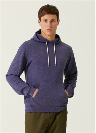 John Elliott Erkek Mor Kapüşonlu Nopeli Sweatshirt L EU