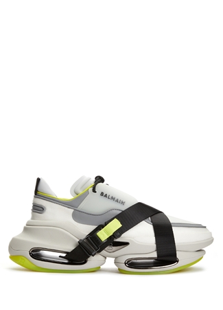 Balmain Erkek Beyaz Geometrik Tabanlı Deri Sneaker 4 Eu Balmain Erkek Beyaz Geometrik Tabanlı Deri Sneaker 4 Eu