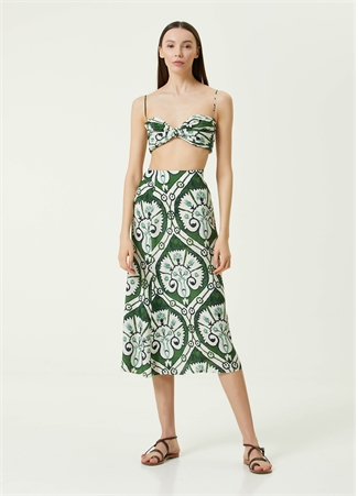 Johanna Ortiz Kadın Yeşil Etnik Desenli Midi Etek 4 Us Johanna Ortiz Kadın Yeşil Etnik Desenli Midi Etek 4 Us