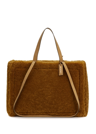 Jacquemus Kadın Le Cabas Neve Haki Shearling Alışveriş Çantası EU Jacquemus Kadın Le Cabas Neve Haki Shearling Alışveriş Çantası EU