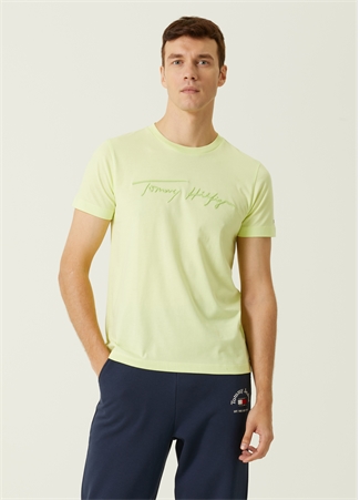 Tommy Hilfiger Erkek Sarı Logolu Organik Pamuk T-shirt M EU Tommy Hilfiger Erkek Sarı Logolu Organik Pamuk T-shirt M EU