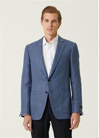 Pal Zileri Erkek Mavi Kelebek Yaka İpek Ceket 48 IT