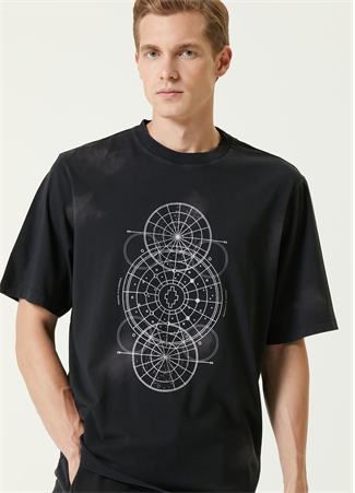 Marcelo Burlon Erkek Siyah Kontrast Baskılı Sweatshirt S EU Marcelo Burlon Erkek Siyah Kontrast Baskılı Sweatshirt S EU