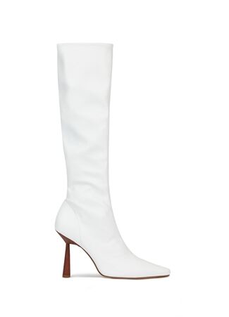 Gia Borghini Kadın Beyaz Topuk Detaylı Deri Bot 36 EU