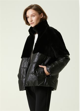 Beymen Collection Kadın Siyah Dik Yaka Garnili Mont 36 Beymen Collection Kadın Siyah Dik Yaka Garnili Mont 36