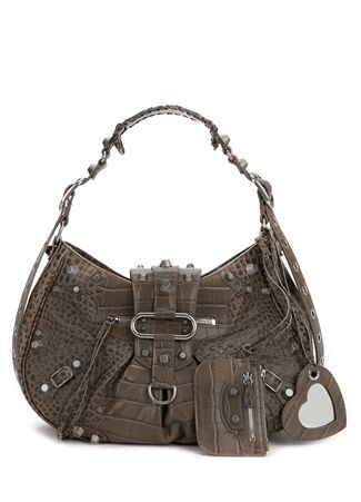 Balenciaga Kadın Vizon Desenli Deri Omuz Çantası Gri EU Balenciaga Kadın Vizon Desenli Deri Omuz Çantası Gri EU
