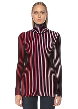 Paco Rabanne Kadın Colorblocked Çizgili Triko Siyah L EU