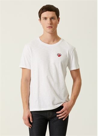 Bassigue Erkek Heart Beyaz T-shirt L EU