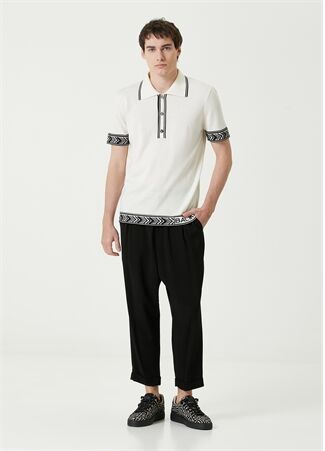 Balmain Erkek Siyah Beli Kordonlu Çift Pilili Pantolon 50 IT