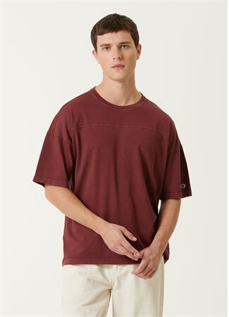 Champion Erkek Bordo Logolu T-shirt XS EU