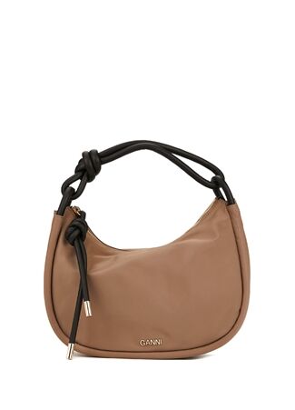 Ganni Kadın Bej Logo Detaylı Çanta EU