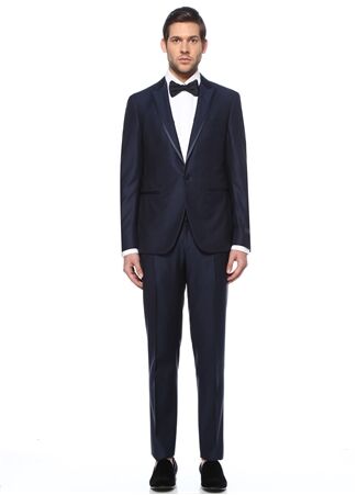 Pal Zileri Erkek Lacivert Kırlangıç Yaka Yün Takım Elbise Mavi 50 IT