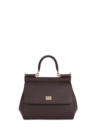 Dolce&gabbana Kadın Sicily Small Bordo Deri Omuz Çantası Eu