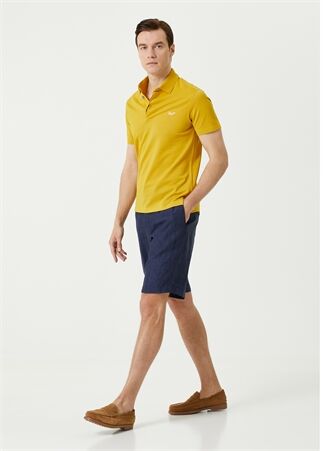 Zegna Erkek Mavi Keten Şort 50 It