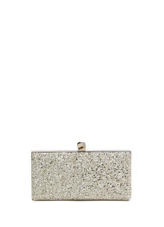 Jimmy Choo Kadın Celeste Gold Taş İşlemeli El Çantası Altın Rengi EU