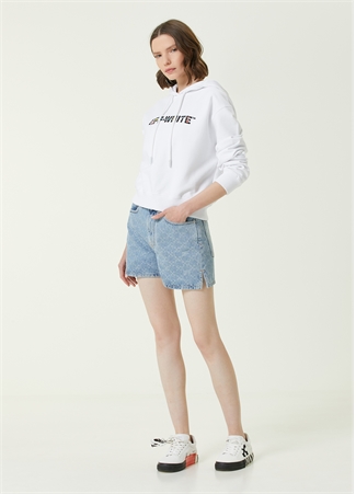 Off-white Kadın Mavi Logo Desenli Mini Denim Şort 24 Us Off-white Kadın Mavi Logo Desenli Mini Denim Şort 24 Us