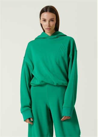The Attico Kadın Yeşil Kapüşonlu Logo Detaylı Sweatshirt S EU The Attico Kadın Yeşil Kapüşonlu Logo Detaylı Sweatshirt S EU